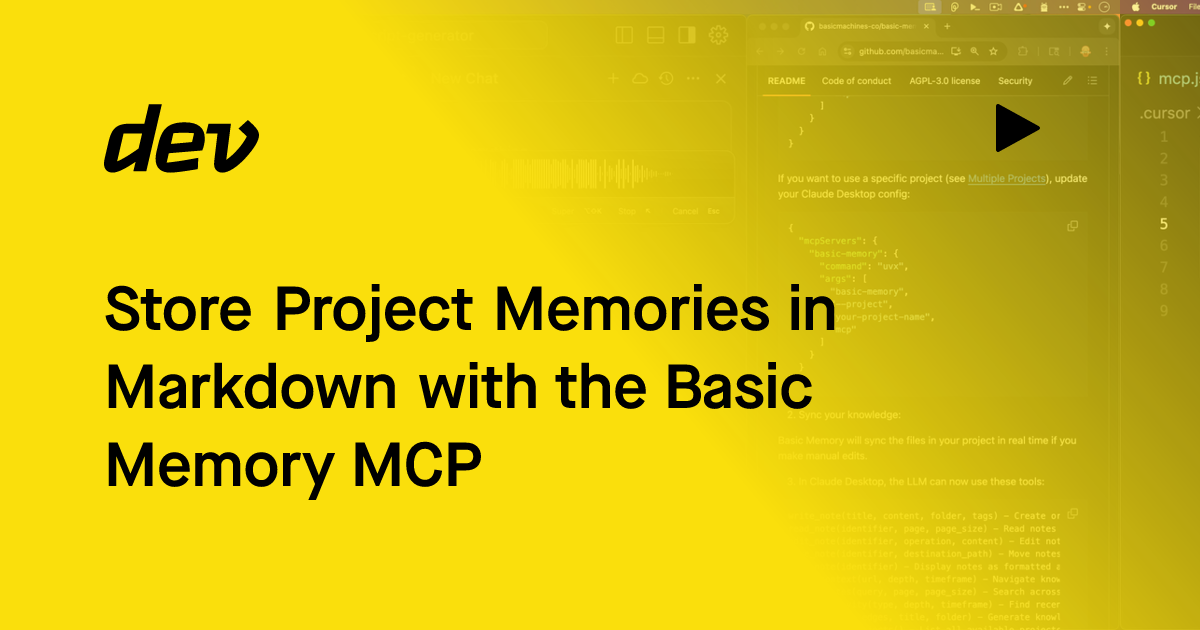 Store Project Memories in Markdown with the Basic Memory MCP